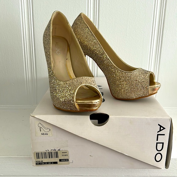 Aldo | Shoes | Gold Nean Aldo Heels | Poshmark